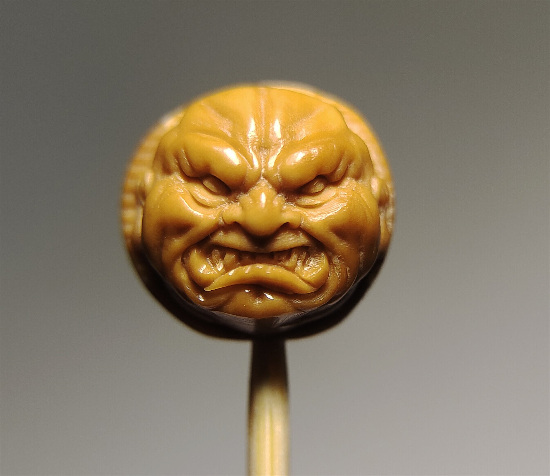 Chinese Walnut Carving Devil Ghost Amulet Netsuke Arhats Buddha Mala P ...